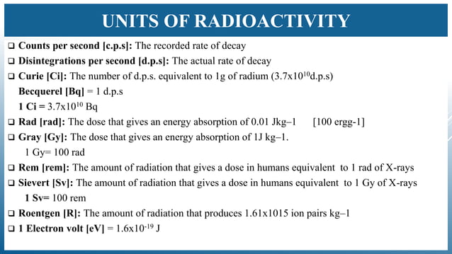 Concept of radioactivity, radioactivity counting methods with ...