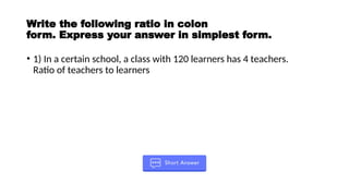 Mathematics 6 quaarter 2 week 1 Concept of Ratio and Proportion.pptx