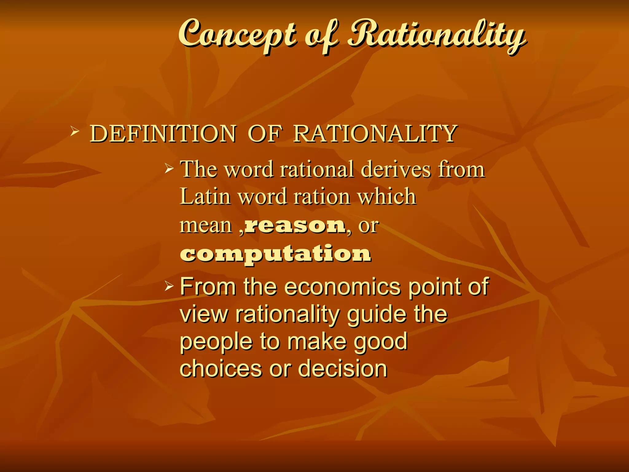 Concept of rationality | PPT