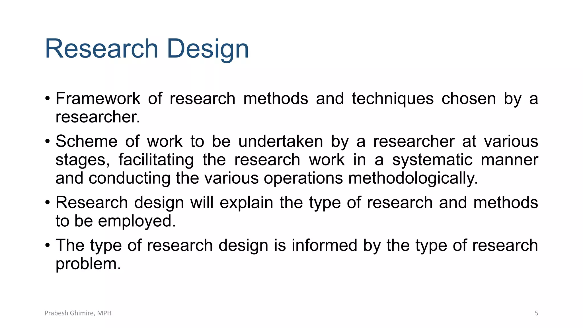 Concept of research design | PPTX