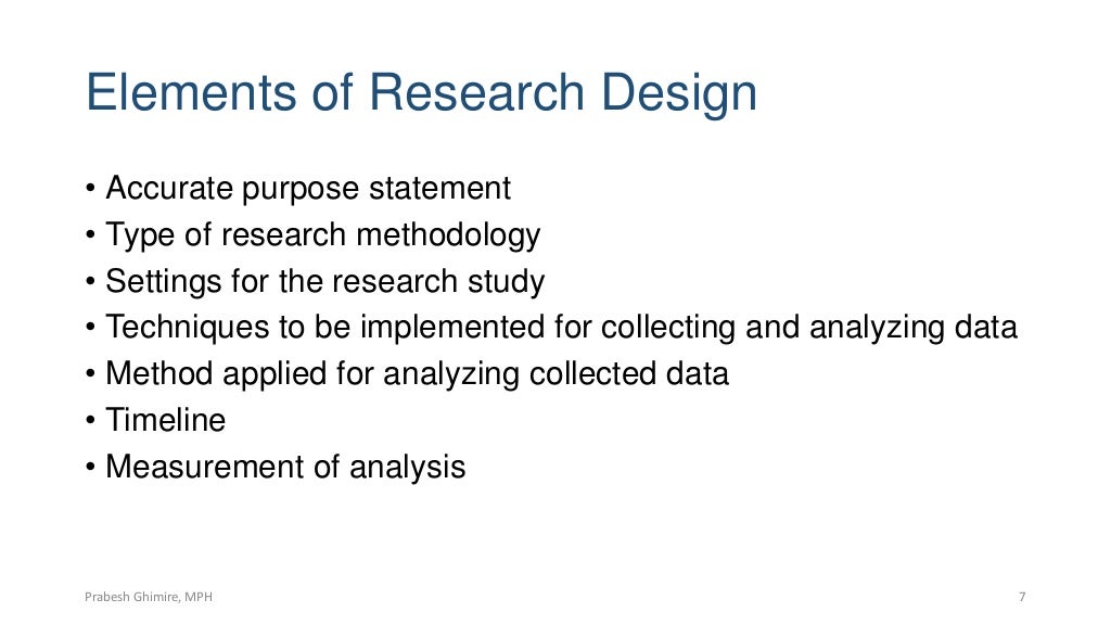 Concept of research design