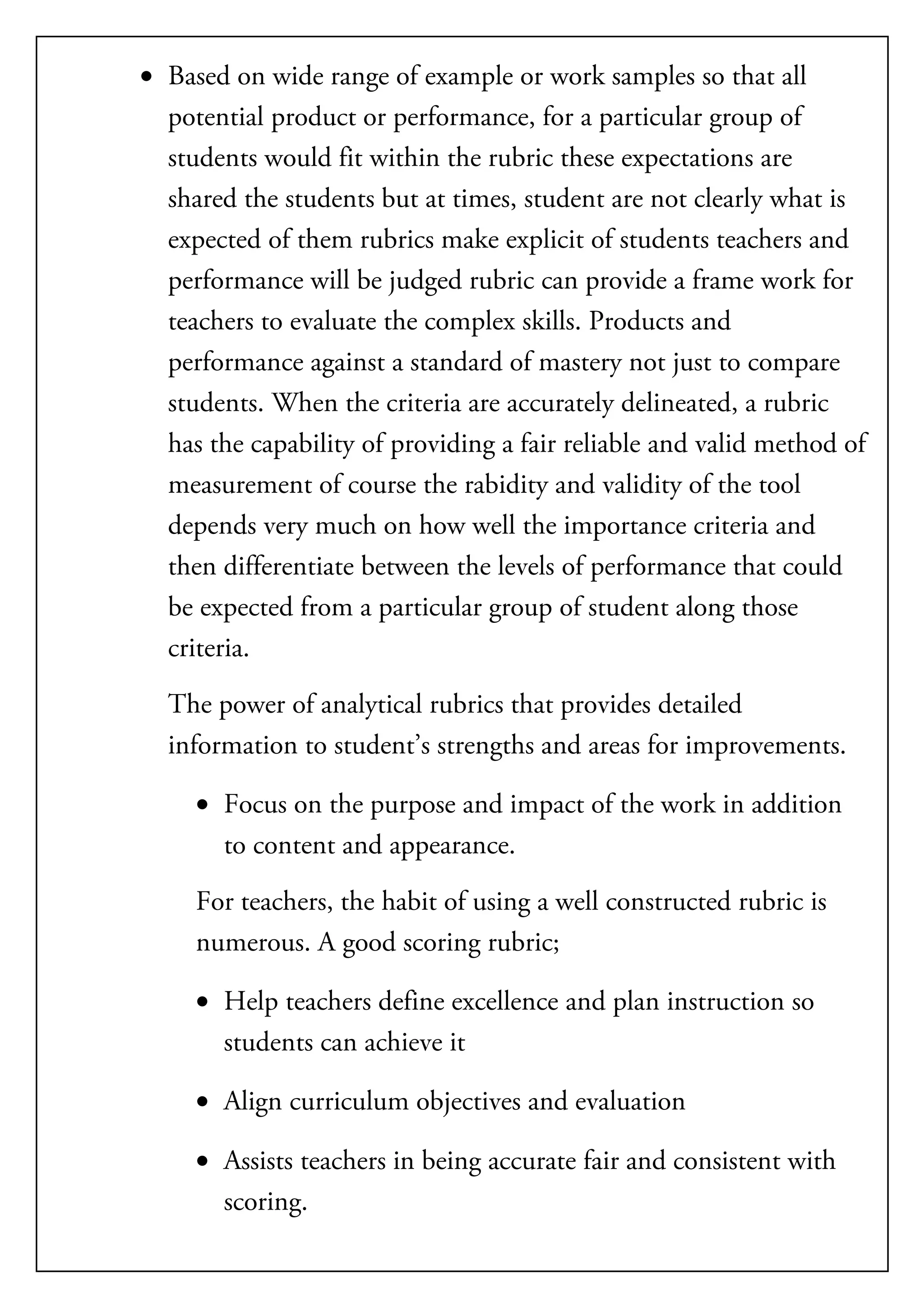 Concept of rubrics | DOC