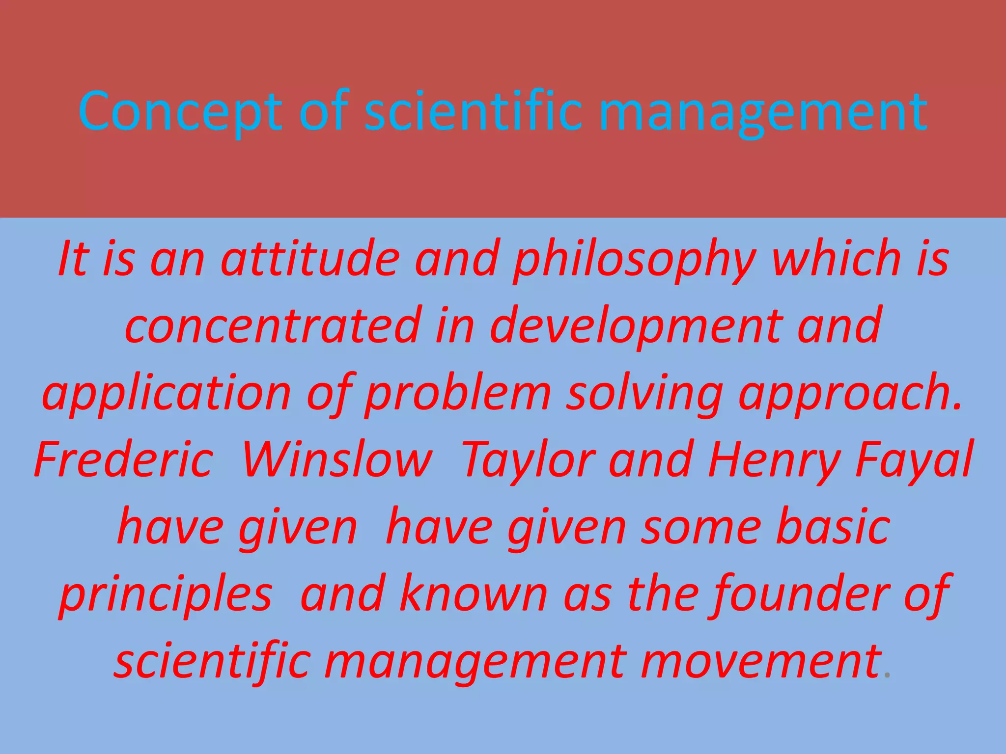 Concept of scientific management | PPTX