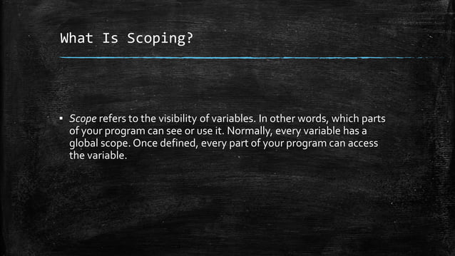 Concept of scoping in programming languages | PPT