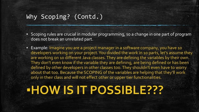 Concept of scoping in programming languages | PPT