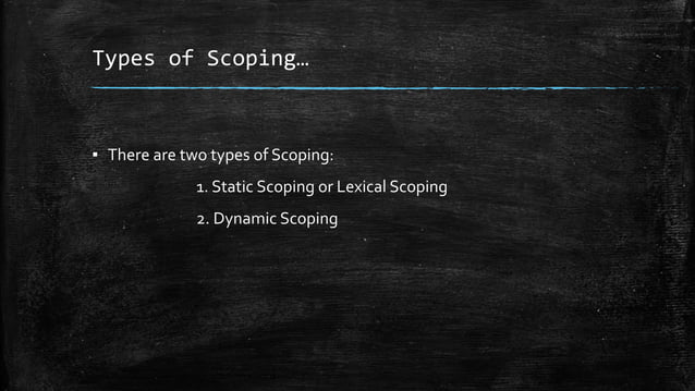 Concept of scoping in programming languages | PPT