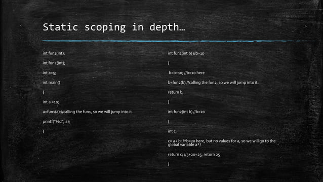 Concept of scoping in programming languages | PPT