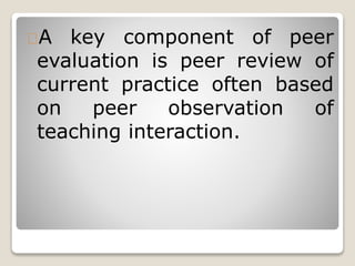 Concept of self reflection and peer evaluation | PPTX