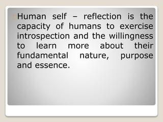 Concept of self reflection and peer evaluation | PPTX