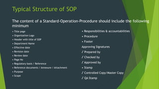 Concept of sop | PPTX | Pharmaceutical Industry | Industries