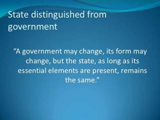 Concept of state and government | PPT