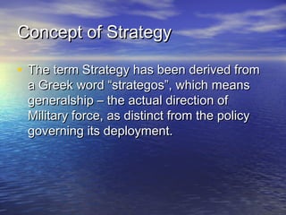 Concept of strategy - Strategic Management | PPT