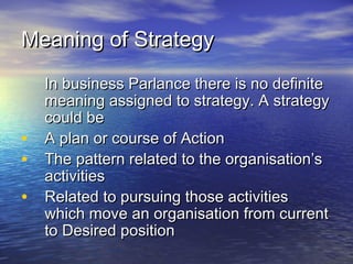 Concept of strategy - Strategic Management | PPT