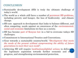 Concept of Sustainable Development: Strategies, opportunities and ...