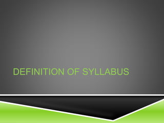 Concept of syllabus | PPTX | Educational Assessment | Education