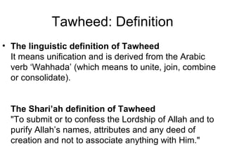Concept Of Tawheed | PPT