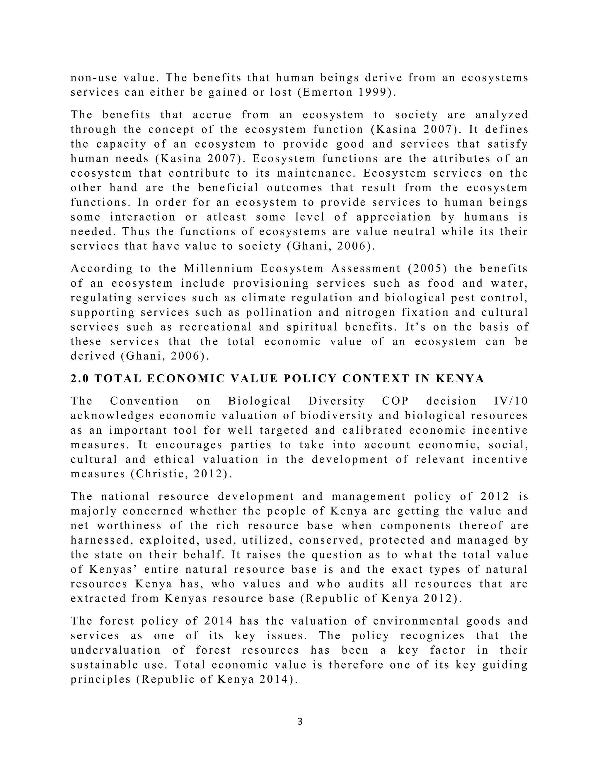 Concept of total economic value in environmental management | PDF