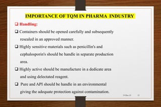 CONCEPT OF TOTAL QUALITY MANAGEMENT IN PHARMACY | PPTX