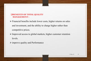 CONCEPT OF TOTAL QUALITY MANAGEMENT IN PHARMACY | PPTX