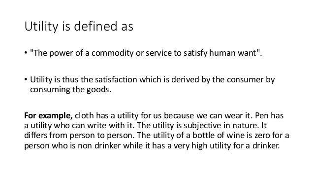 Concept of utility