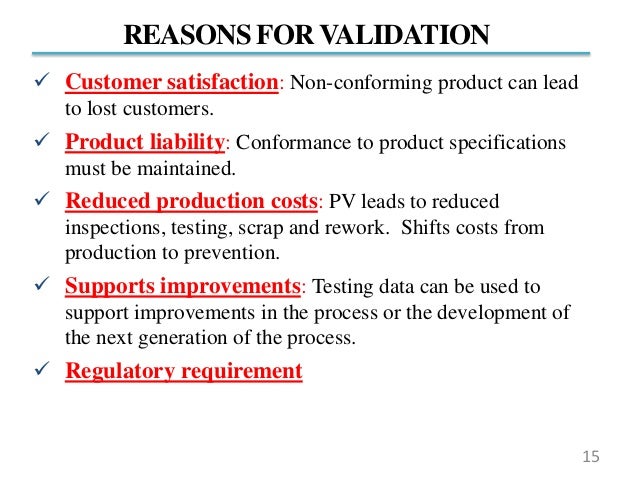 Concept of validation