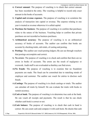 Concept of Vouching. B.Com(Hons) /B.Compdf | PDF