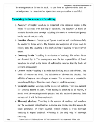 Concept of Vouching. B.Com(Hons) /B.Compdf | PDF