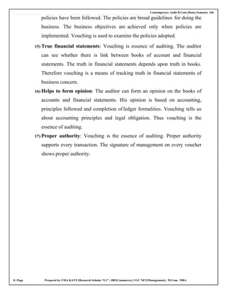 Concept of Vouching. B.Com(Hons) /B.Compdf | PDF