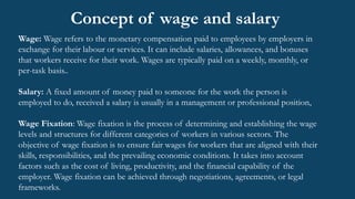 Concept of wage: Compensation Planning, wage, salary | PPTX