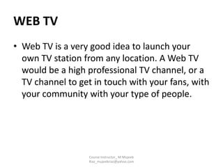 Concept of web tv by M.Mujeeb Riaz | PDF