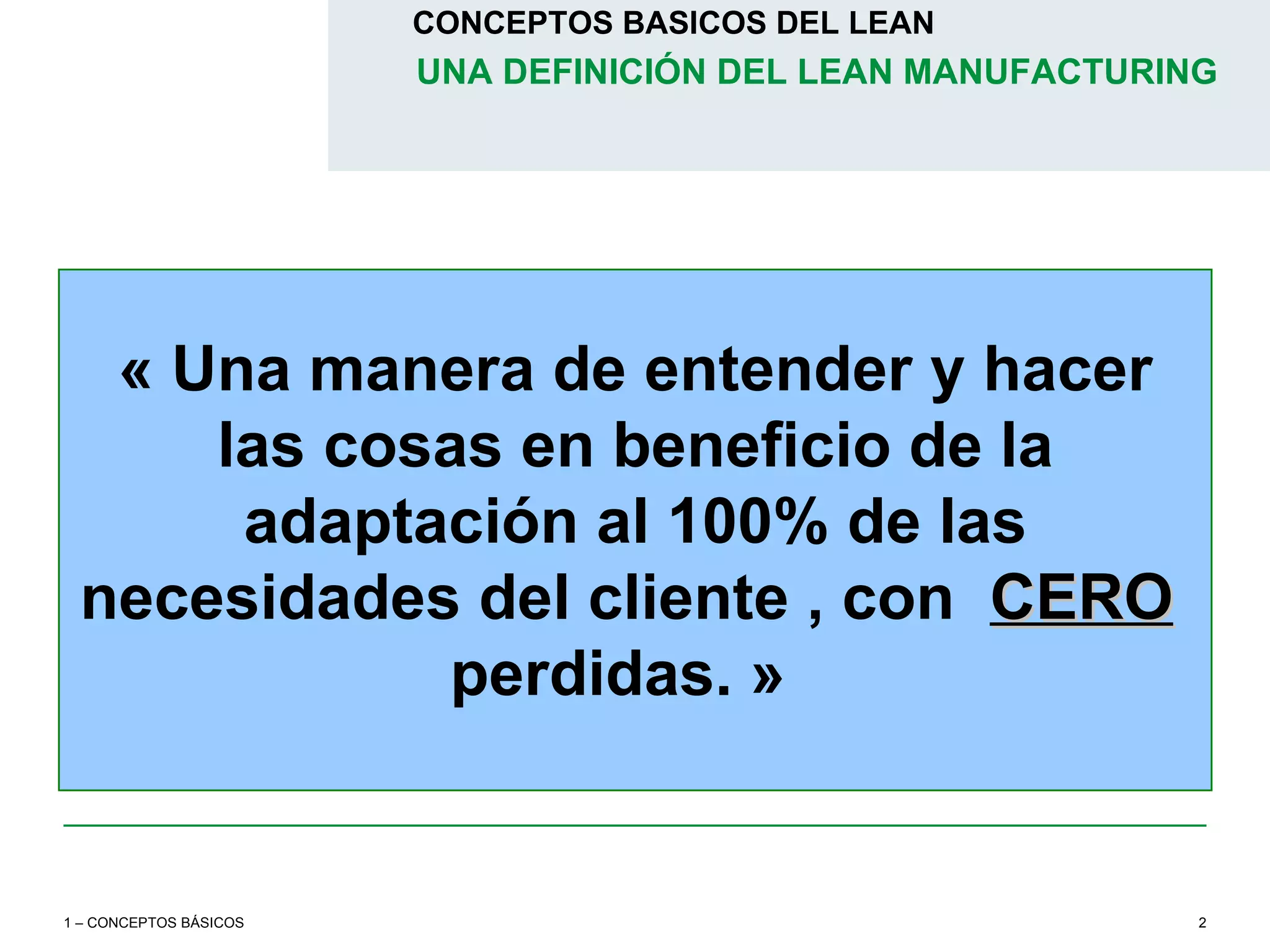 Conceptos básicos Lean | PPT