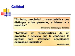 Conceptos Básicos sobre la Calidad | PPT