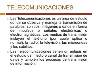Conceptos de comunicaciones, redes y telecomunicaciones | PPTX