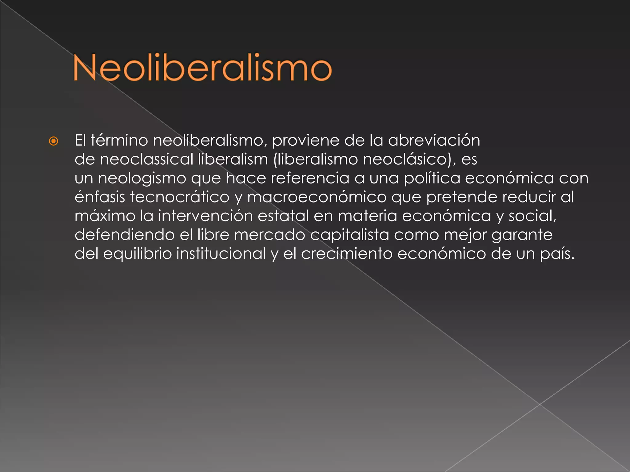 Conceptos de neoliberalismo y estado de bienestar | PPT