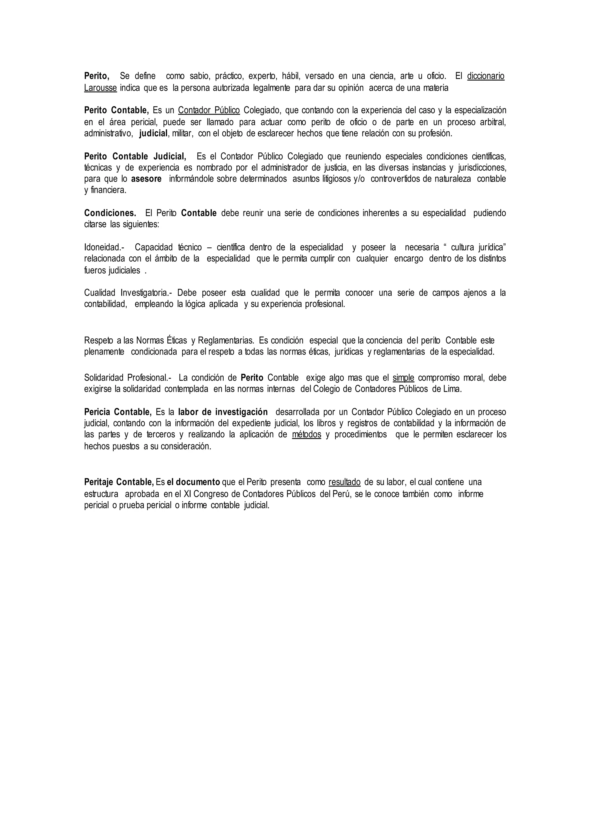 Conceptos de peritaje | DOCX