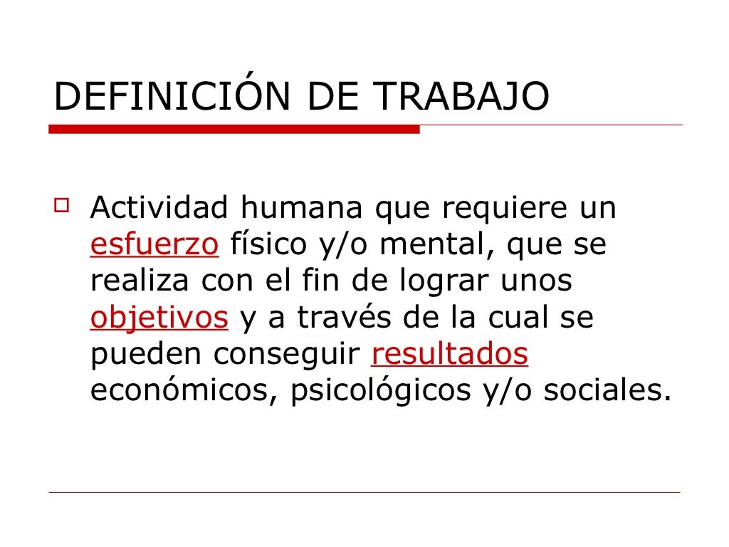 Concepto Significado del Trabajo