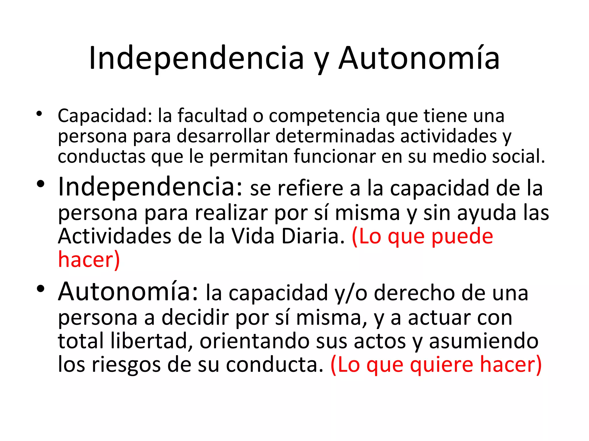 Conceptos independencia autonomía | PPT