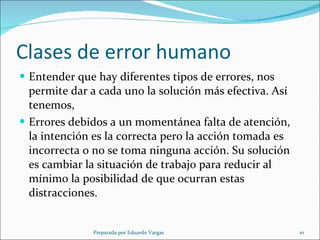Conceptos Sobre El Error Humano | PPT