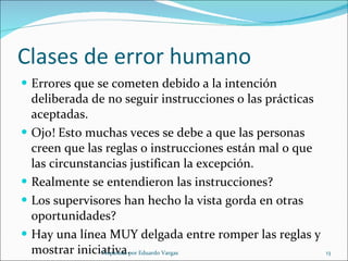 Conceptos Sobre El Error Humano | PPT