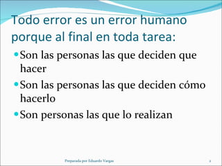 Conceptos Sobre El Error Humano | PPT