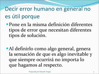 Conceptos Sobre El Error Humano | PPT