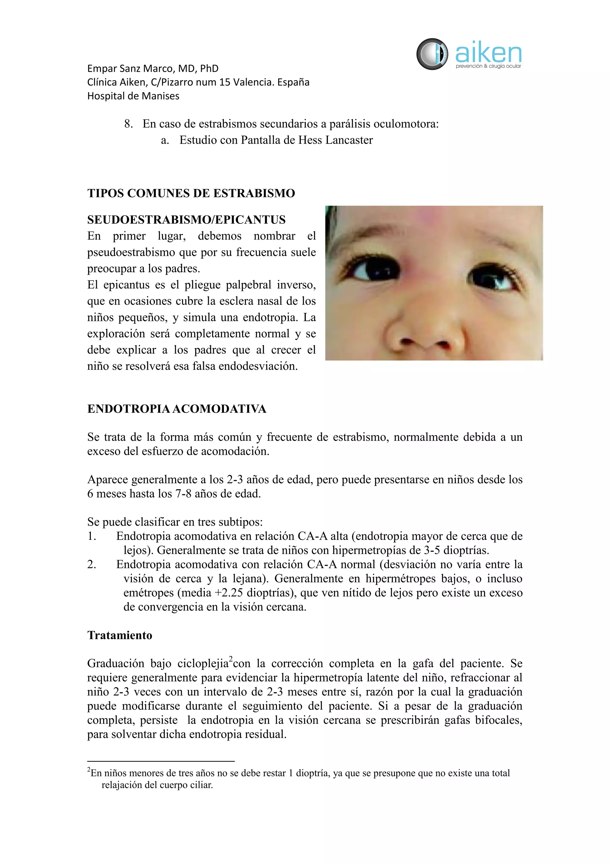 Estrabismo, Endotropia & Exotropia, tipos y tratamiento | PDF
