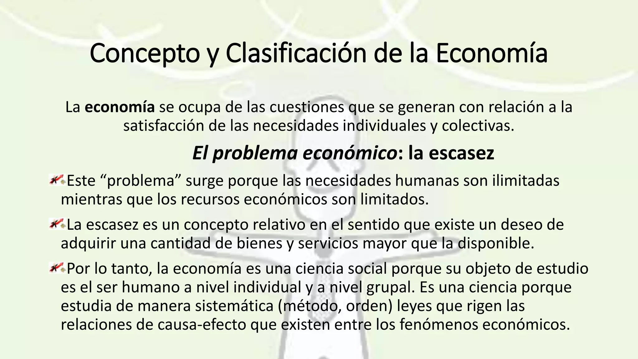 Concepto y clasificación de la economía | PPTX