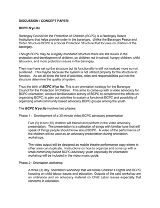 Concept paper bcpc | DOC