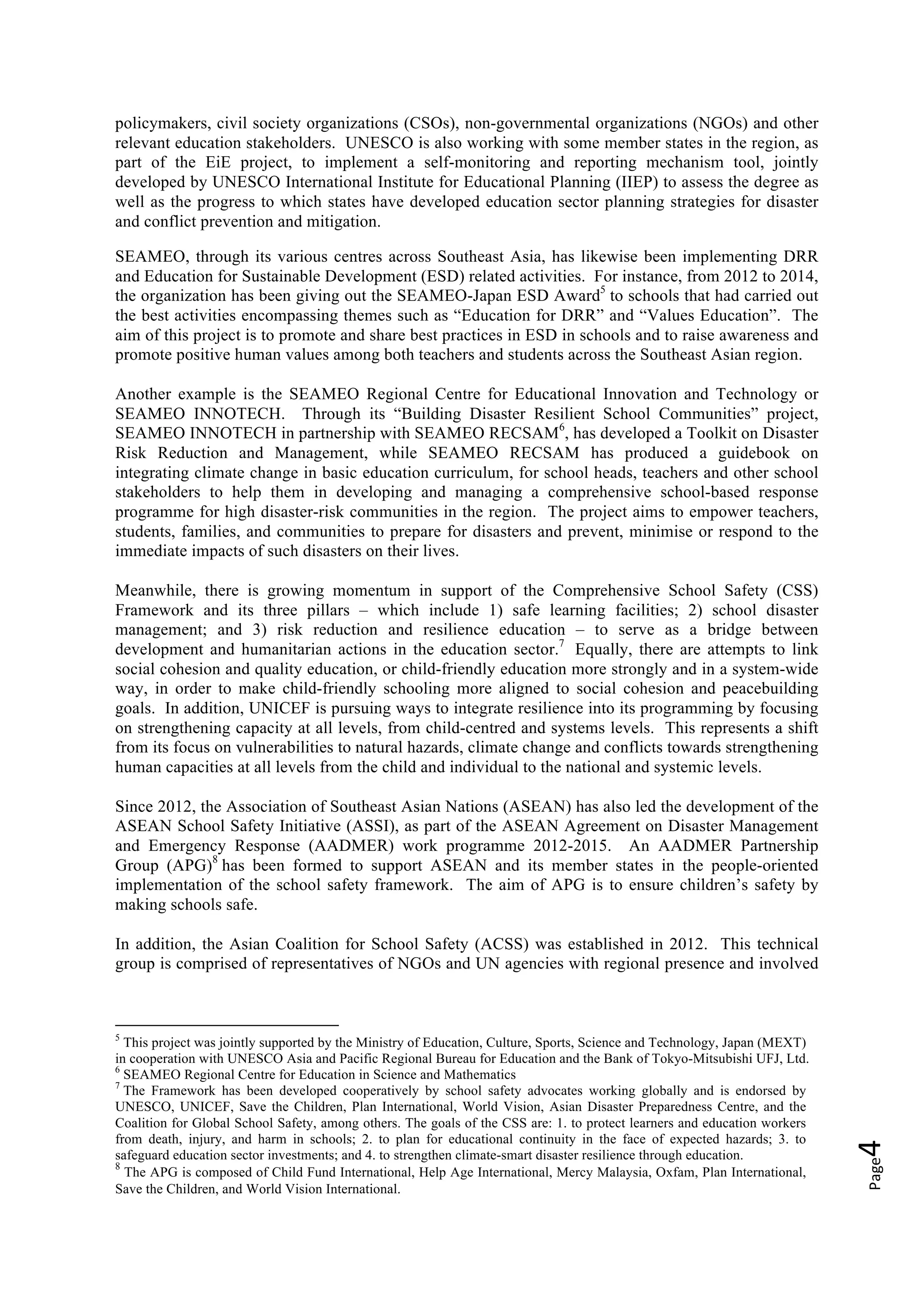 Concept Paper Education and Resilience in EAP | PDF