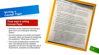 guide in writing a concept paper in eapp | PPTX