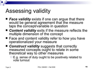 Concepts, Operationalization and Measurement | PPT