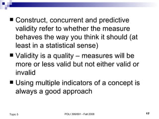 Concepts, Operationalization and Measurement | PPT