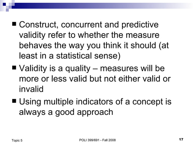 Concepts, Operationalization and Measurement | PPT
