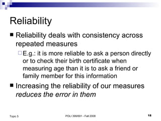 Concepts, Operationalization and Measurement | PPT